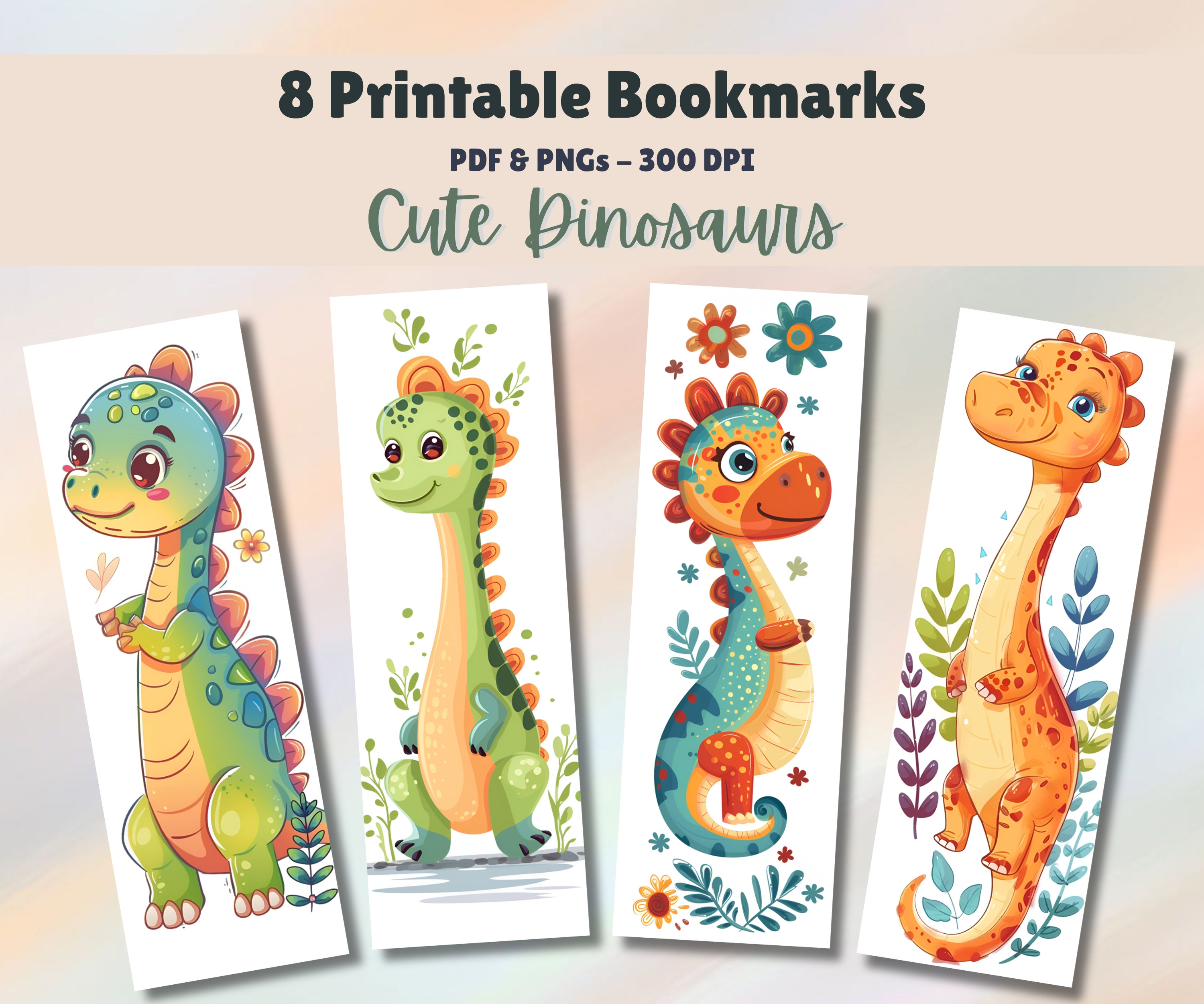 Printable Bookmarks Set of 8 Digital Download 11x8.5 PDF and Separate ...