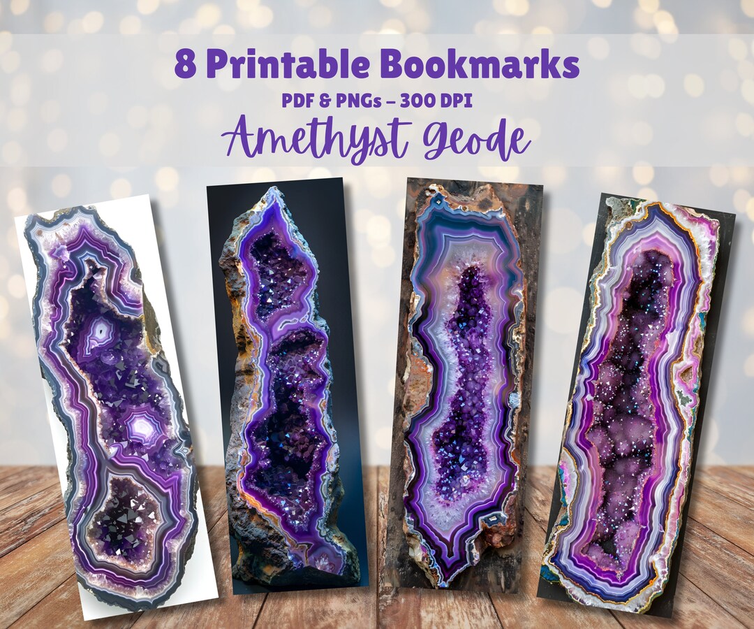 Printable Bookmarks Set of 8 Digital Download 11x8.5 PDF and Separate ...