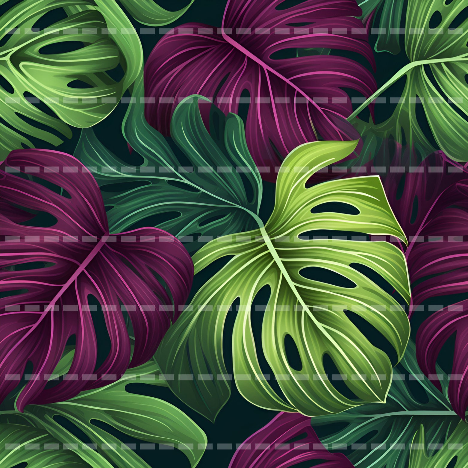 Monstera Leaves Printable Background Scrapbook Papers, 12x12 Seamless ...