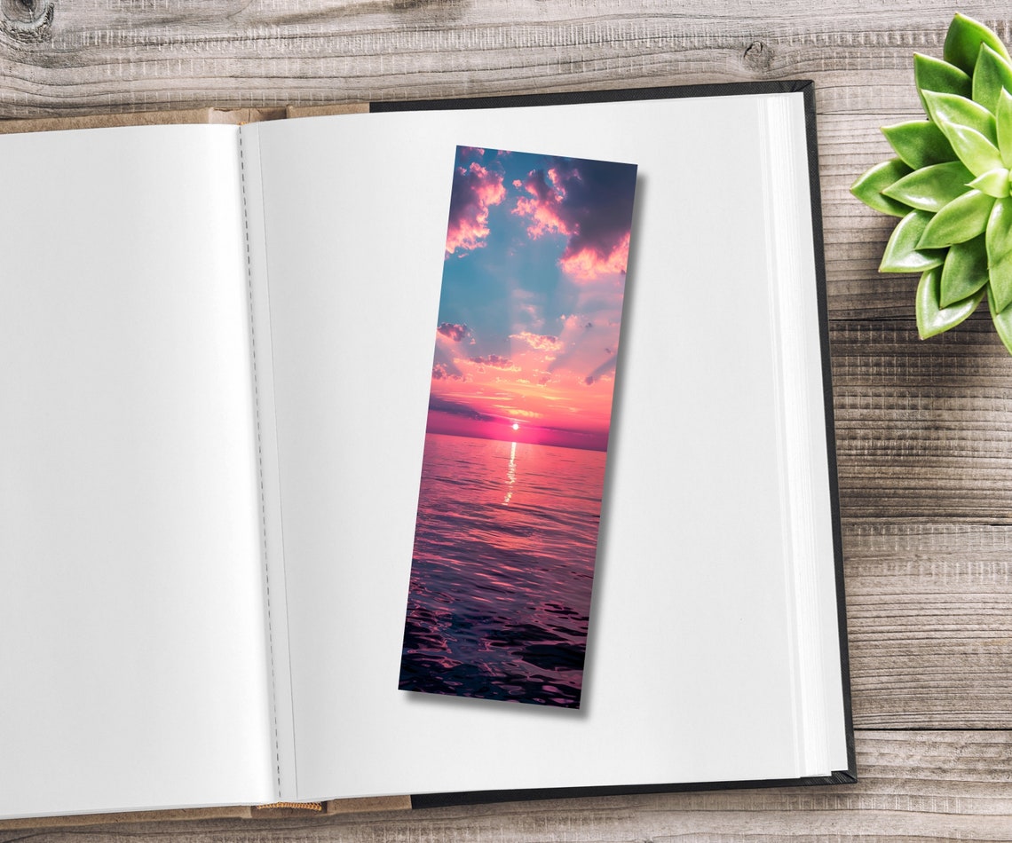 Ocean Sunset Printable Bookmarks Set of 8 Digital Download 11x8.5 PDF ...