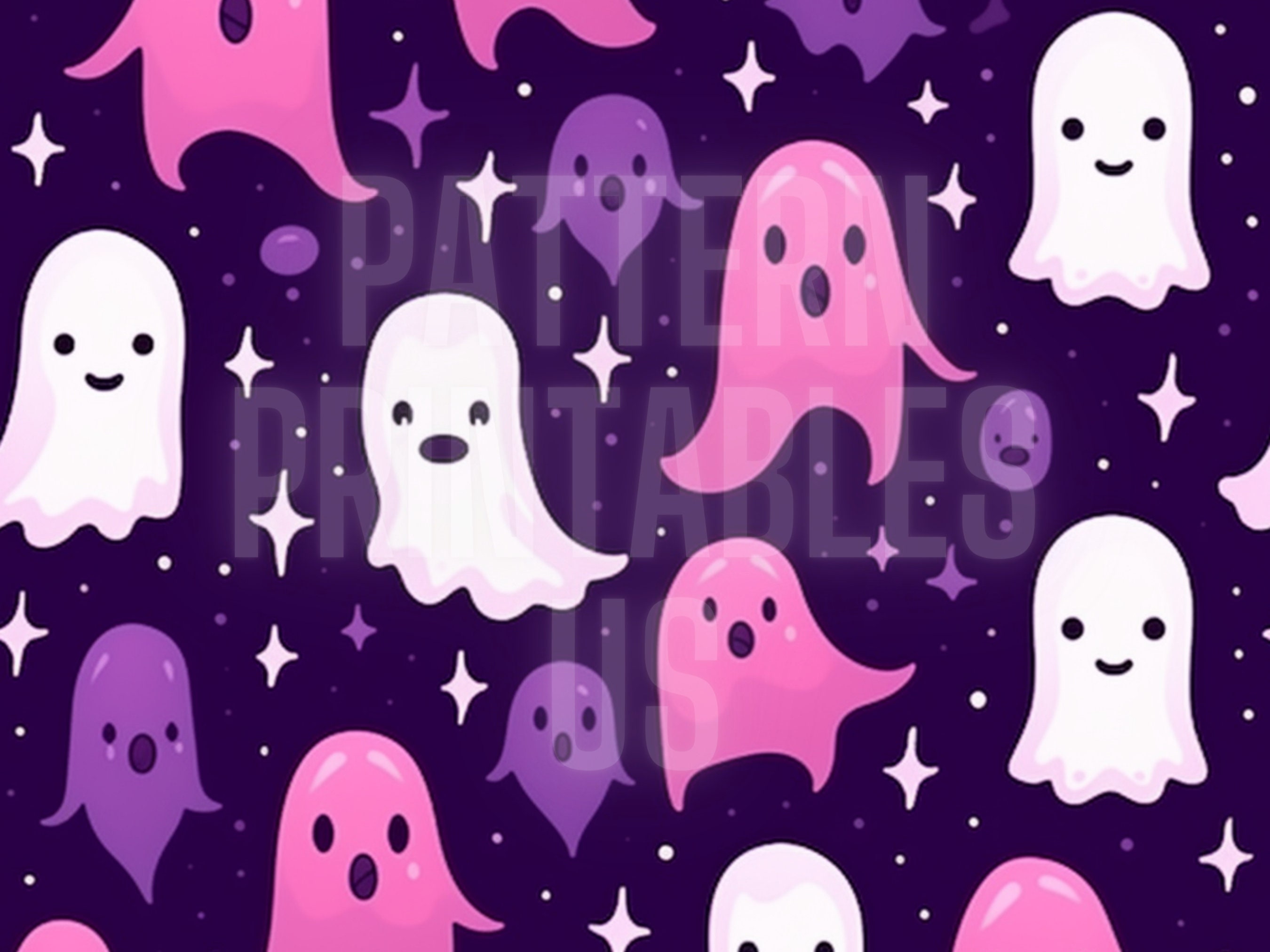 Cute Ghost Digital Paper, Printable Background, Scrapbook Papers, 12x12 ...