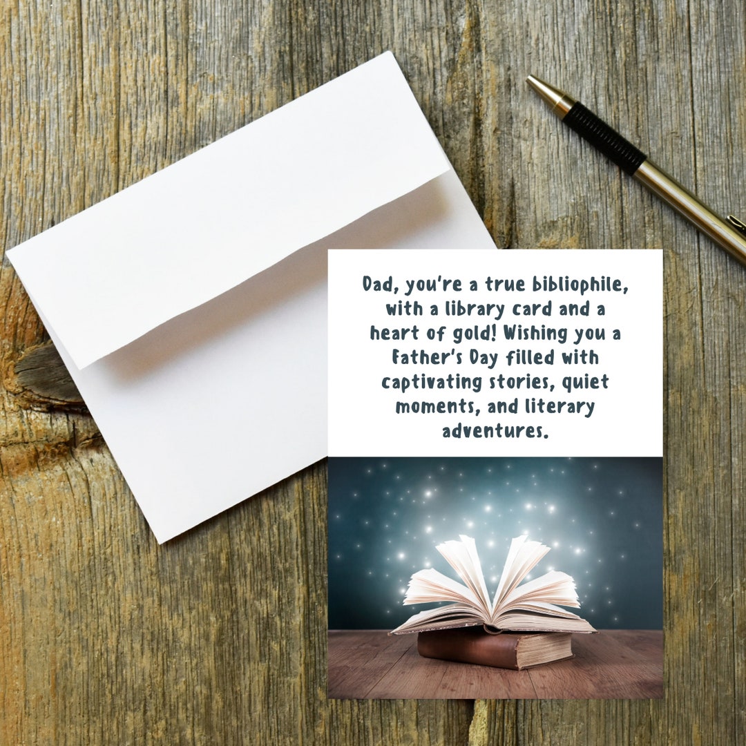 Book Dad Father's Day Printable Greeting Card With DIY Printable ...