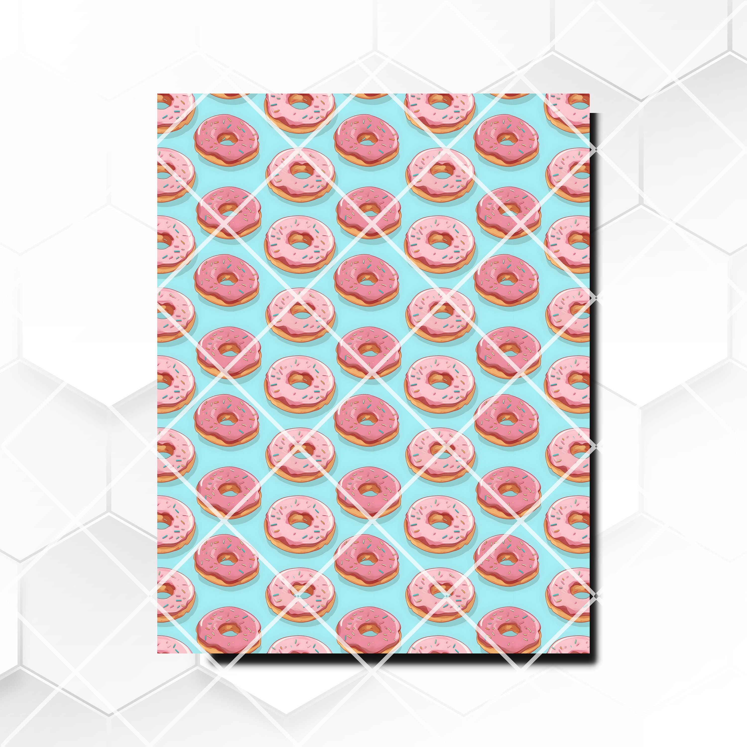 Donuts Digital Paper, Printable Background Scrapbook Papers 8.5x11 ...