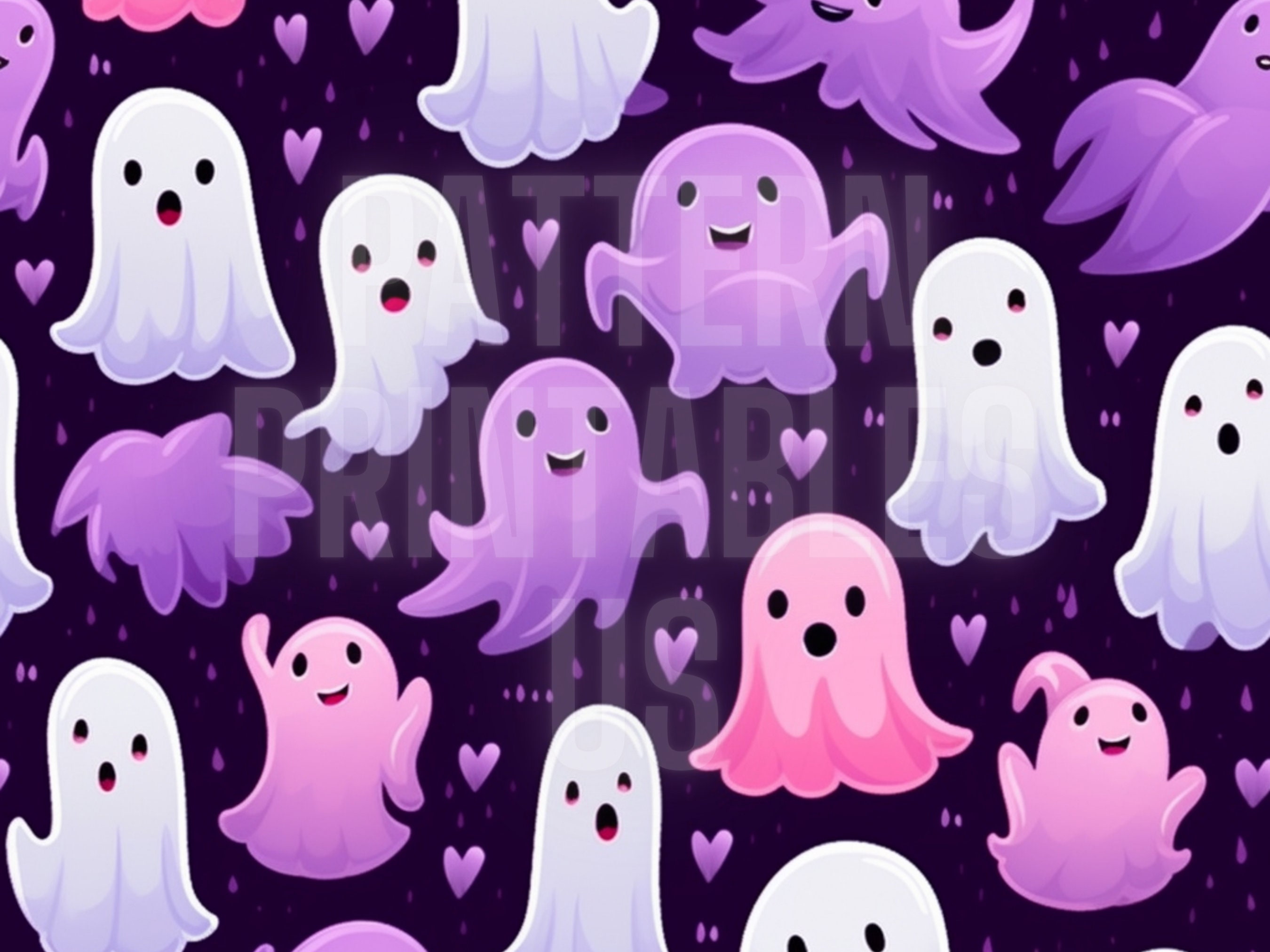 Cute Ghost Digital Paper, Printable Background, Scrapbook Papers, 12x12 ...