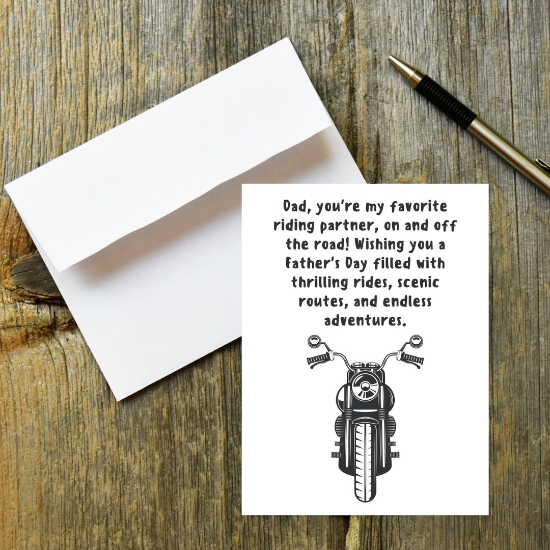 Motorcycle Father's Day Printable Greeting Card With DIY Printable ...