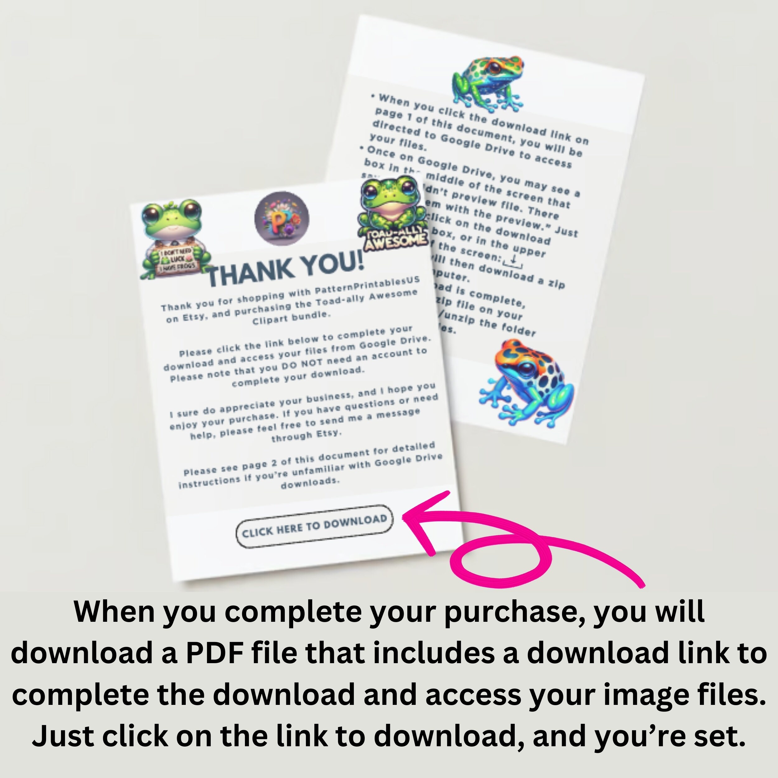 Toad-ally Awesome Frogs Set of 8 Clipart PNG Files Transparent ...