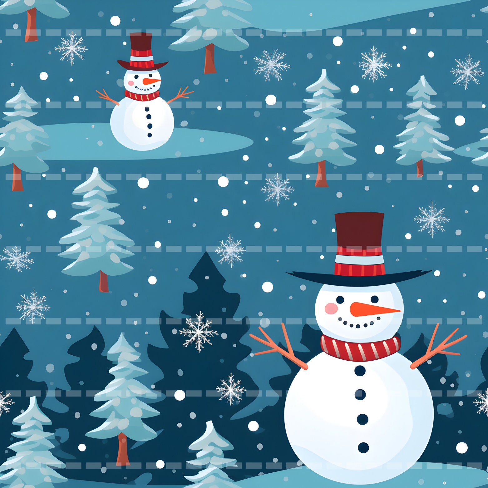 Cute Snowmen Digital Paper, Printable Background, Scrapbook Papers ...