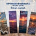 Ocean Sunset Printable Bookmarks Set of 8 Digital Download 11x8.5 PDF ...
