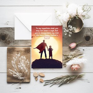 Superhero Father's Day Printable Greeting Card With DIY Printable ...