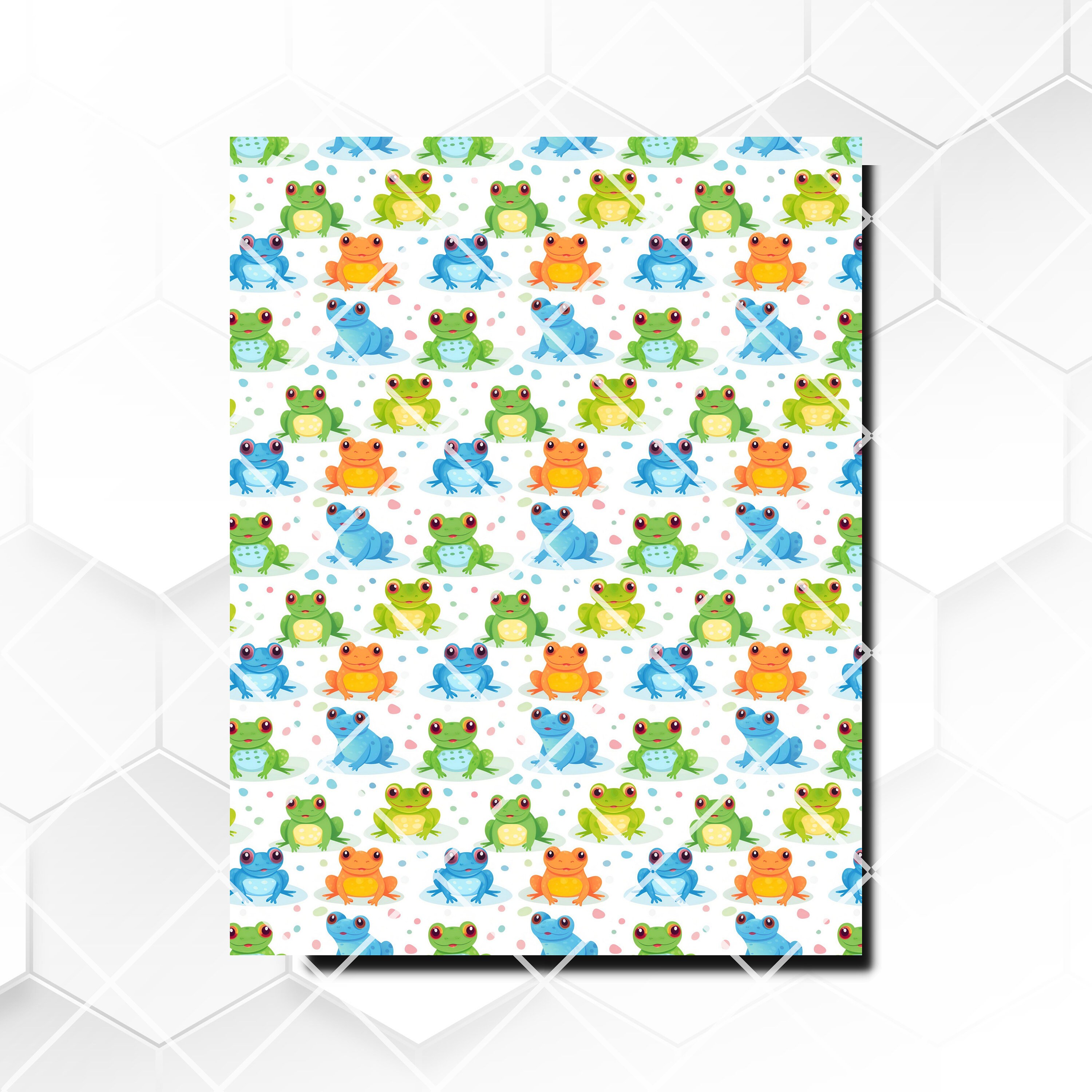 Playful Frogs Digital Paper, Printable Background Scrapbook Papers 8 ...