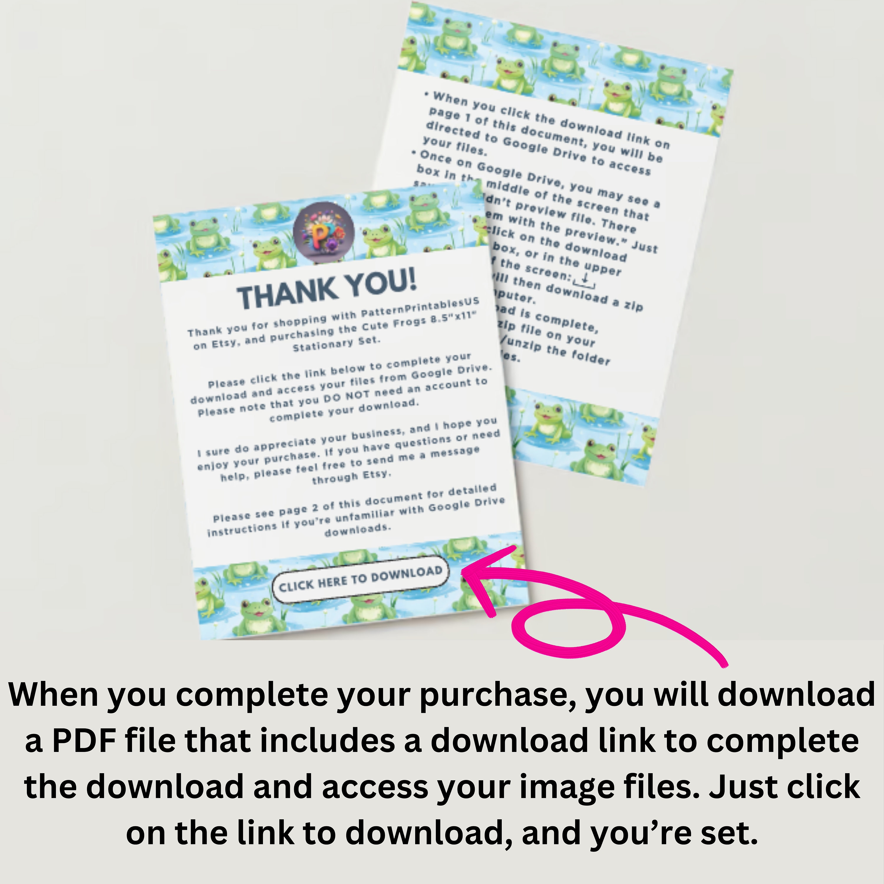 Cute Frogs Digital Paper, Printable Background Scrapbook Papers 8.5x11 ...