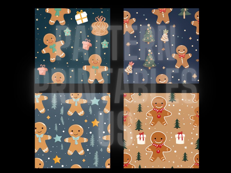 Gingerbread Digital Paper, Printable Background, Scrapbook Papers ...