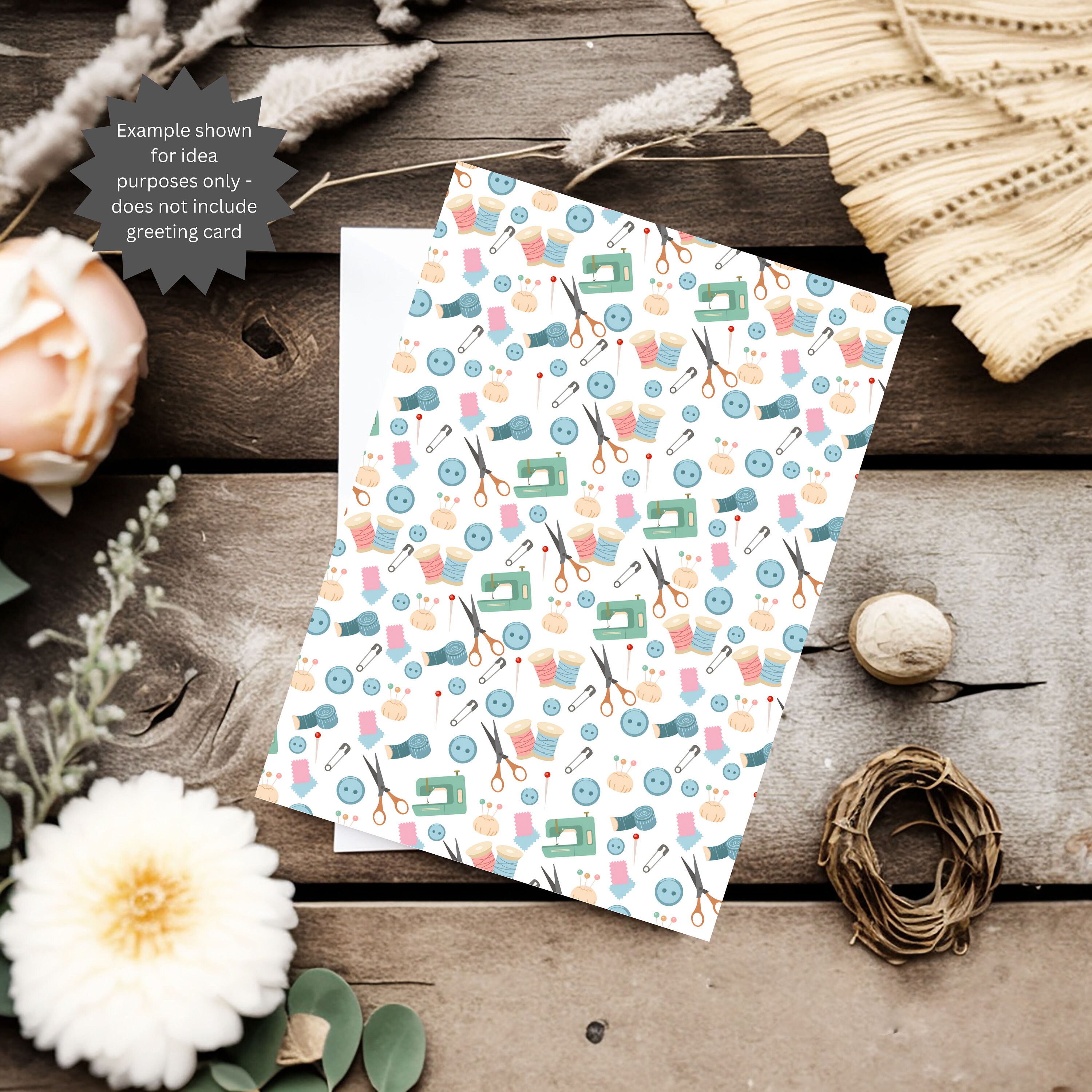 Sewing Kit Printable Background Scrapbook Papers, 12x12 Seamless ...