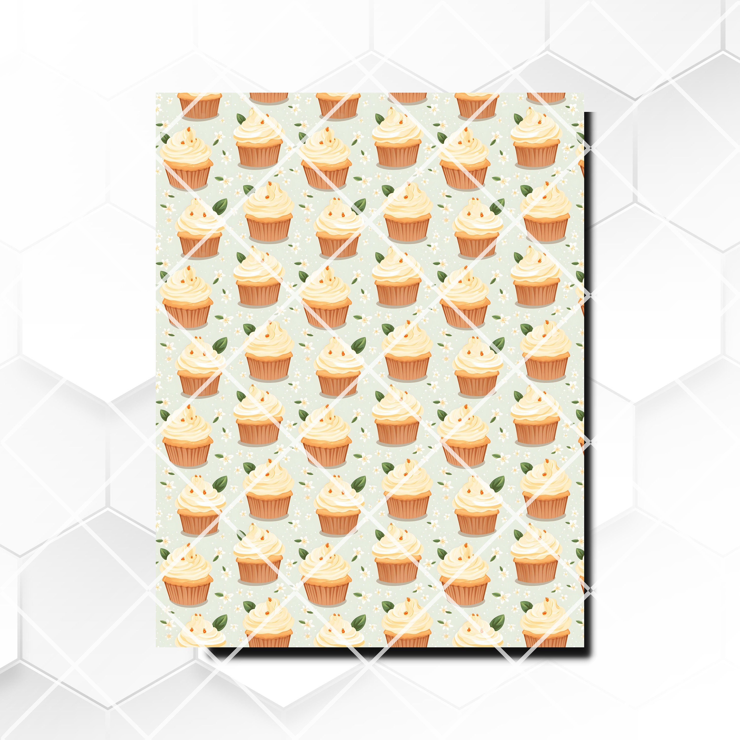 Frosted Cupcakes Digital Paper, Printable Background Scrapbook Papers 8 ...
