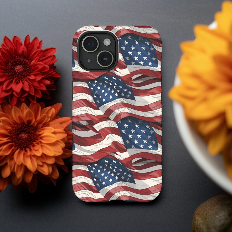 American Flags Digital Paper Printable Background Scrapbook Papers ...