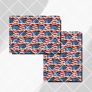 American Flags Digital Paper, Printable Background Scrapbook Papers 8 ...