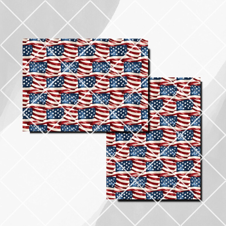 American Flags Digital Paper, Printable Background Scrapbook Papers 8 ...