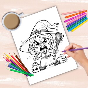 Funny Witch Coloring Book, Funny Halloween Coloring Pages for Kids ...