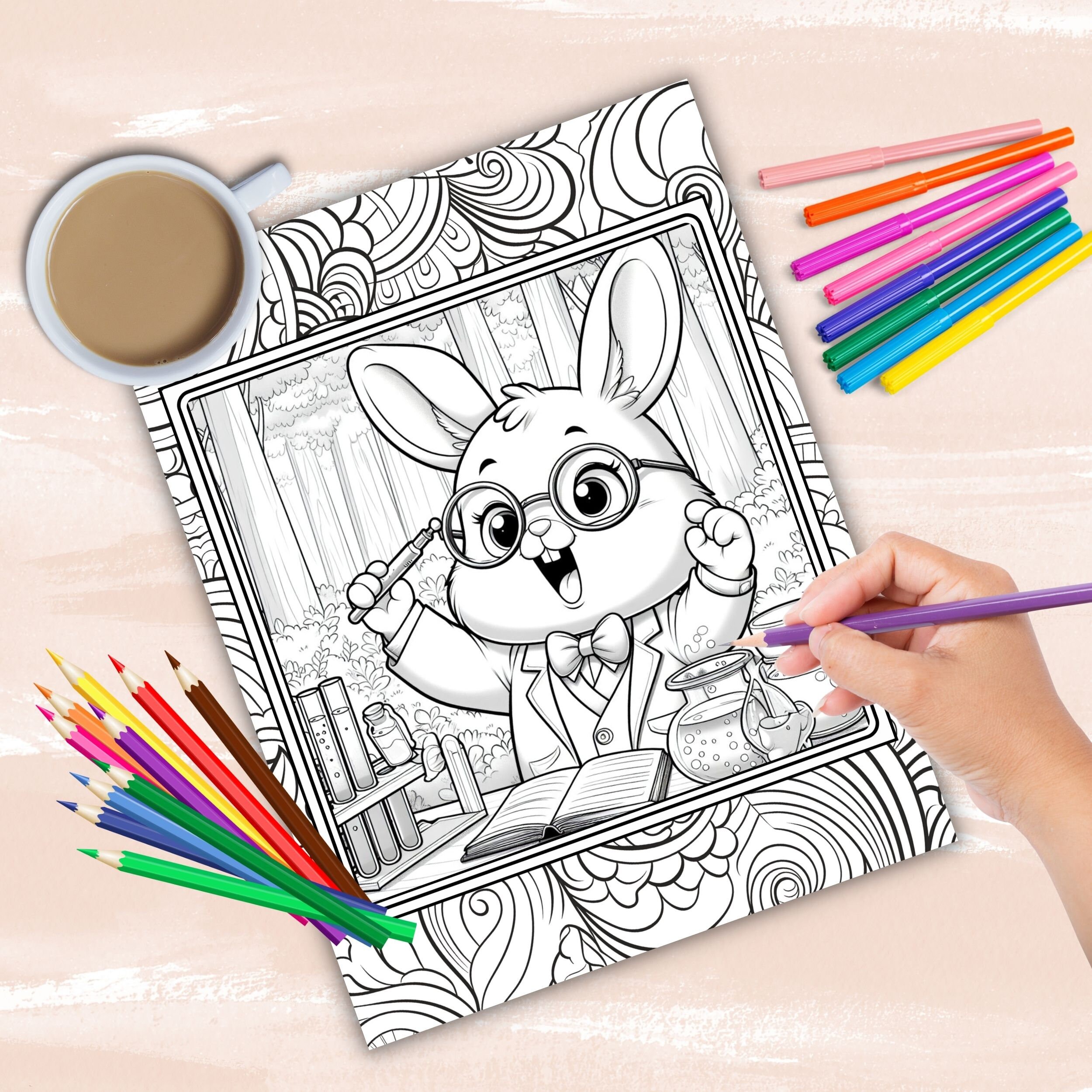Easter Bunny Adventures Coloring Pages, Printable Easter Coloring Pages ...