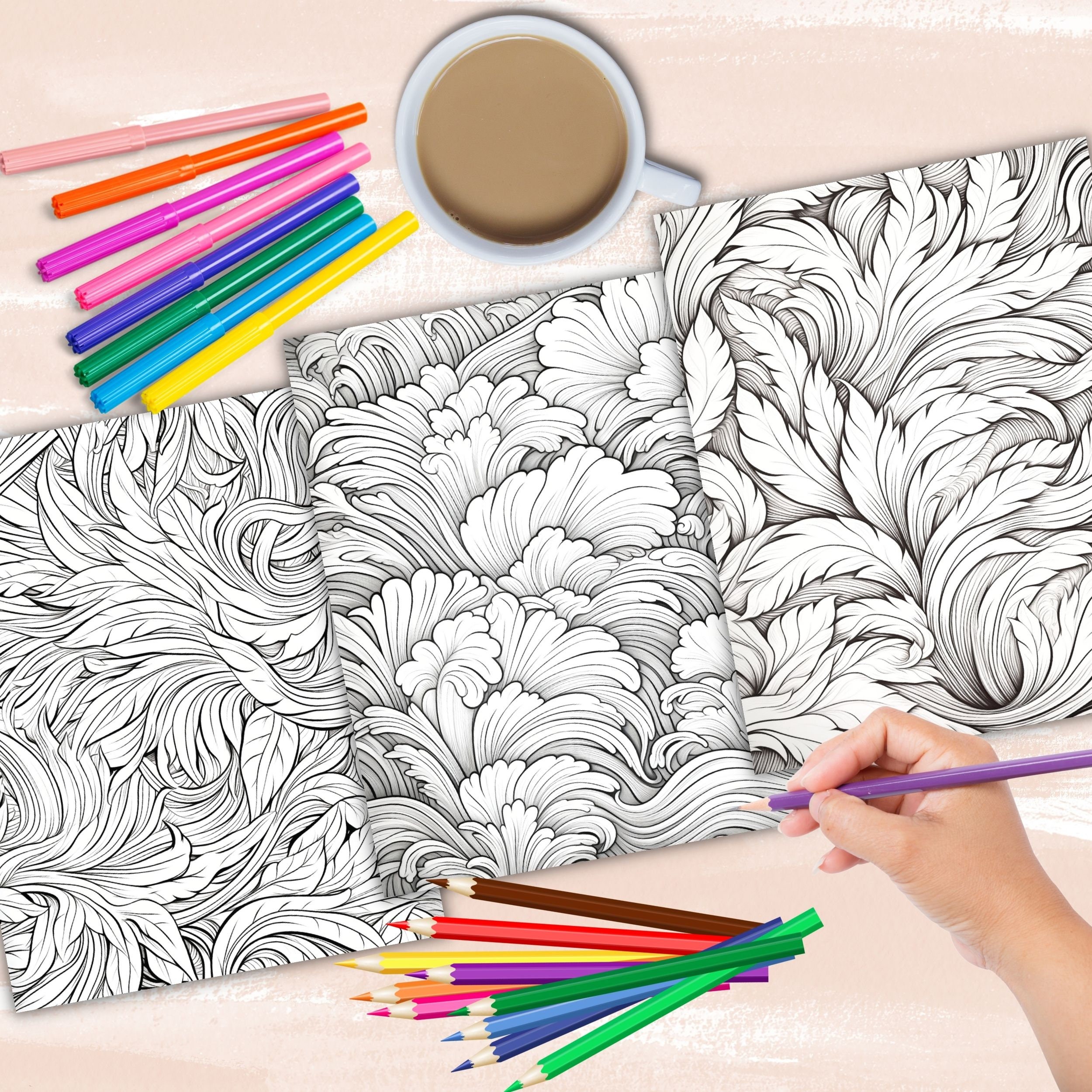 Zentangle Flowers Coloring Book, Floral Mandala Coloring Pages ...