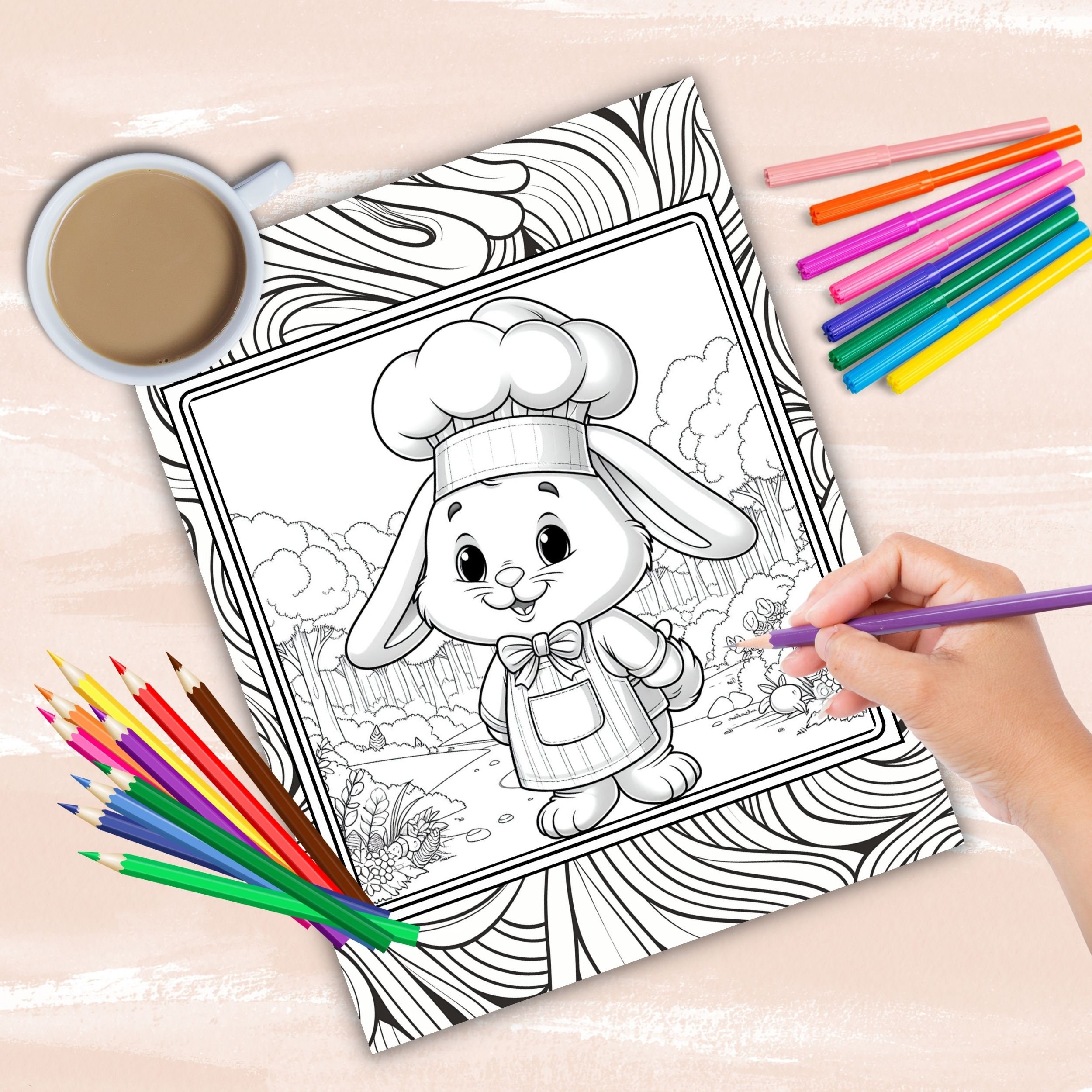 Easter Bunny Adventures Coloring Pages, Printable Easter Coloring Book ...