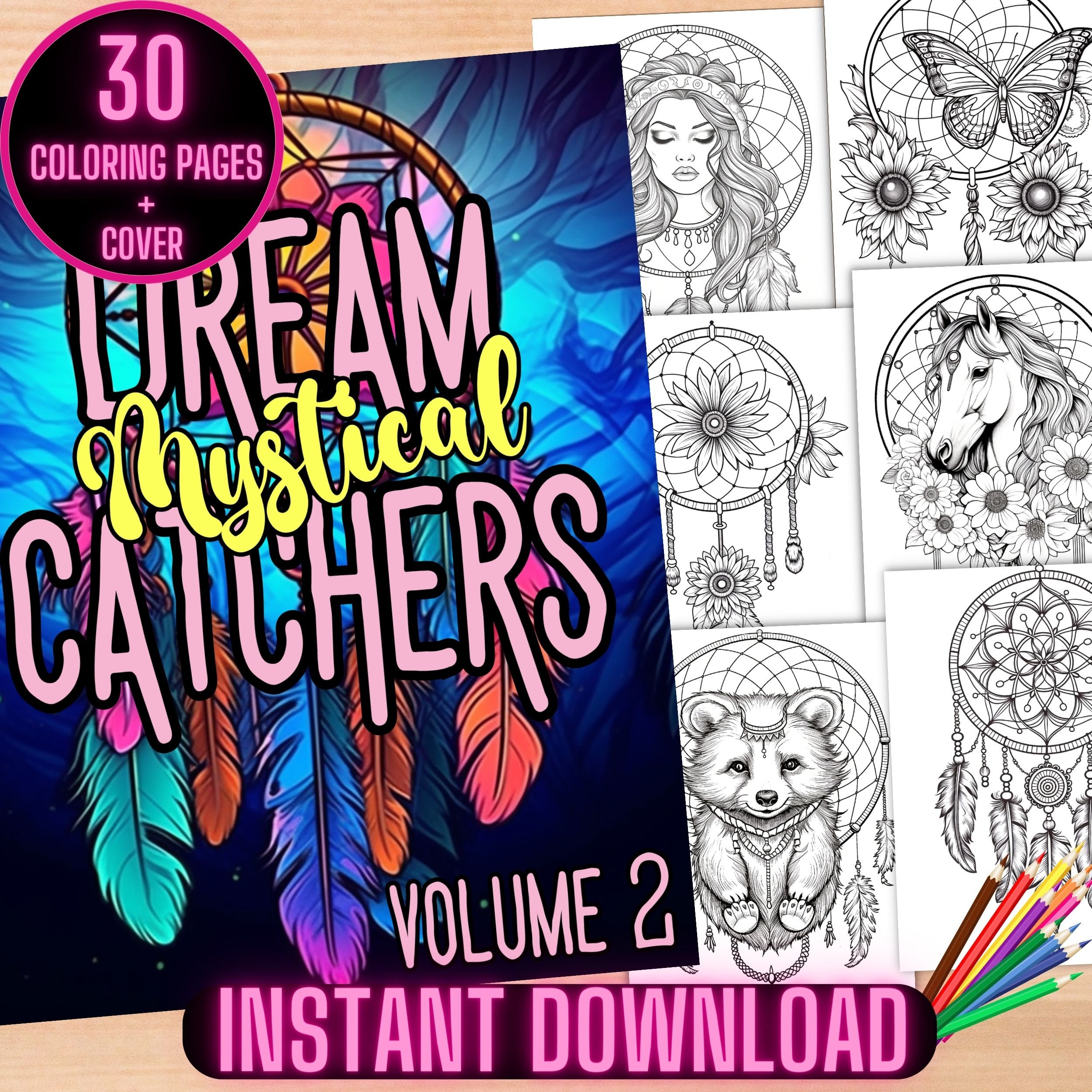 Mystical Dream Catchers Coloring Pages, Tribal Coloring Pages, Native ...