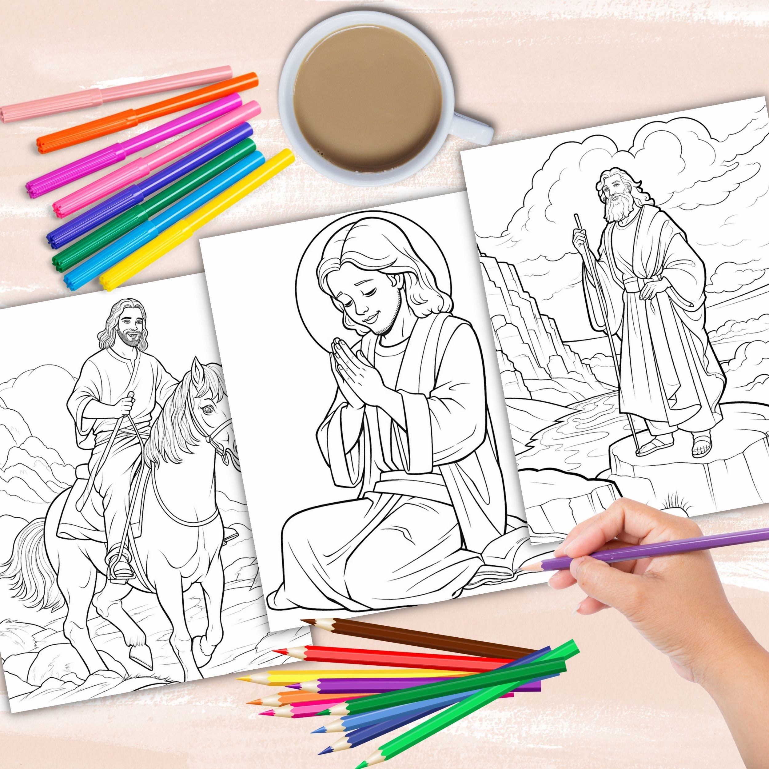Bible Stories Coloring Book, Religious Coloring Pages, Biblical Stories ...