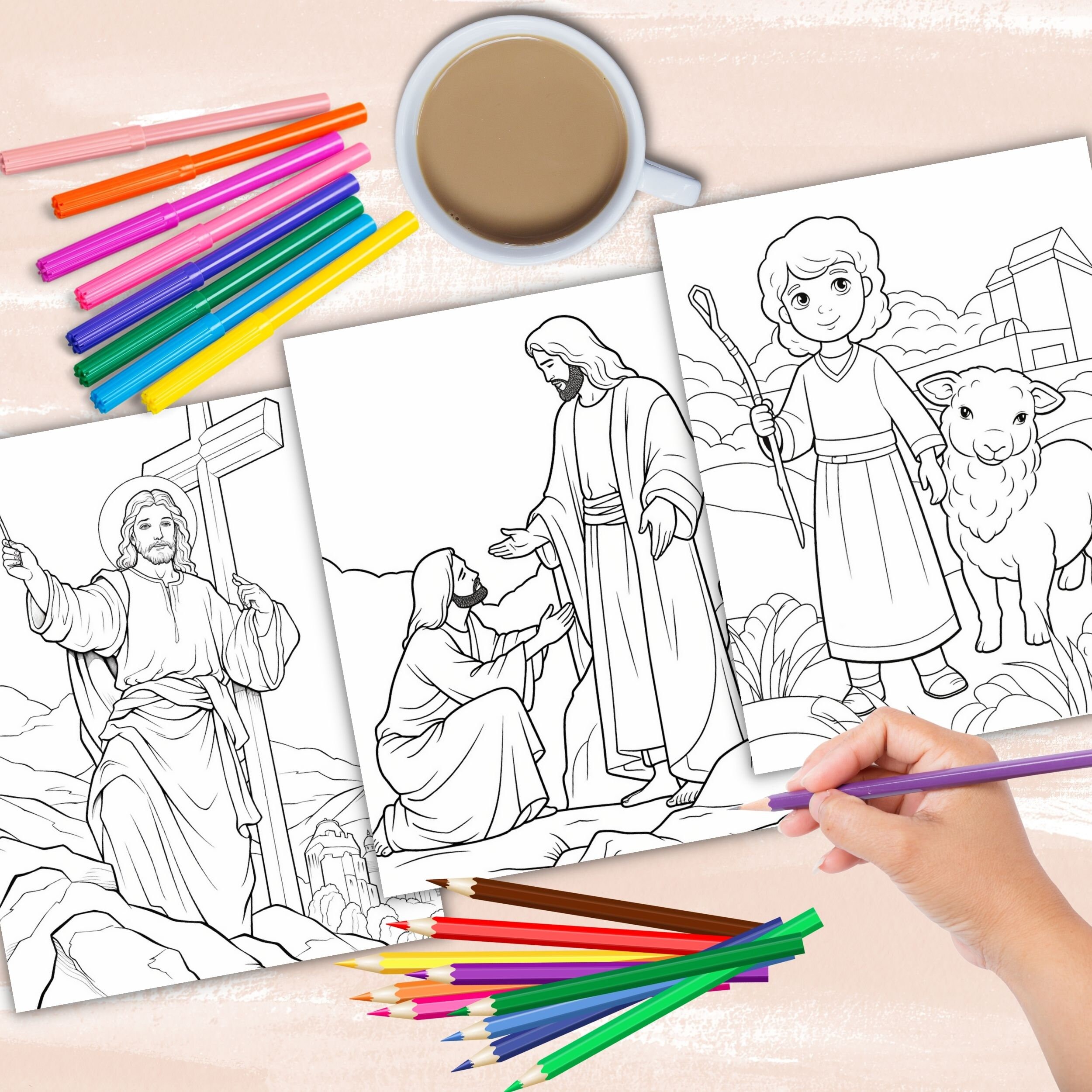Bible Stories Coloring Book, Religious Coloring Pages, Biblical Stories ...