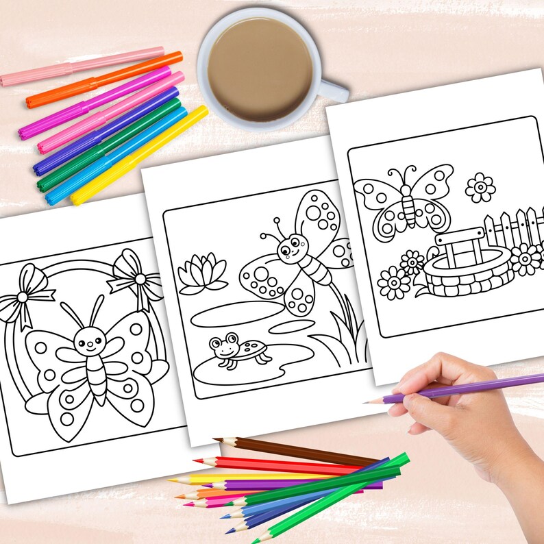 Butterfly Coloring Book, Bold & Easy Printable Butterflies Coloring ...