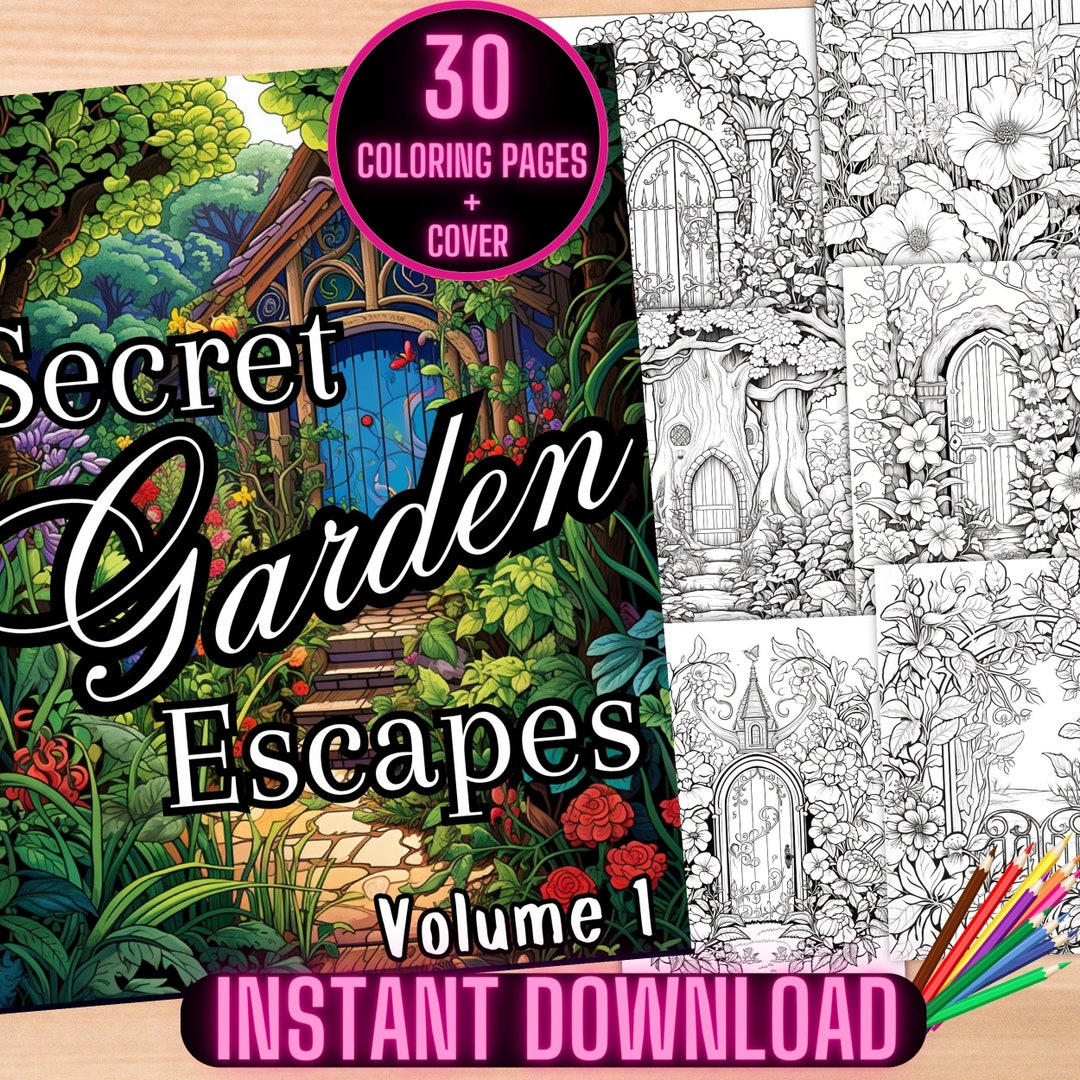 Secret Garden Escapes Coloring Book, Floral Coloring Pages, Botanical ...