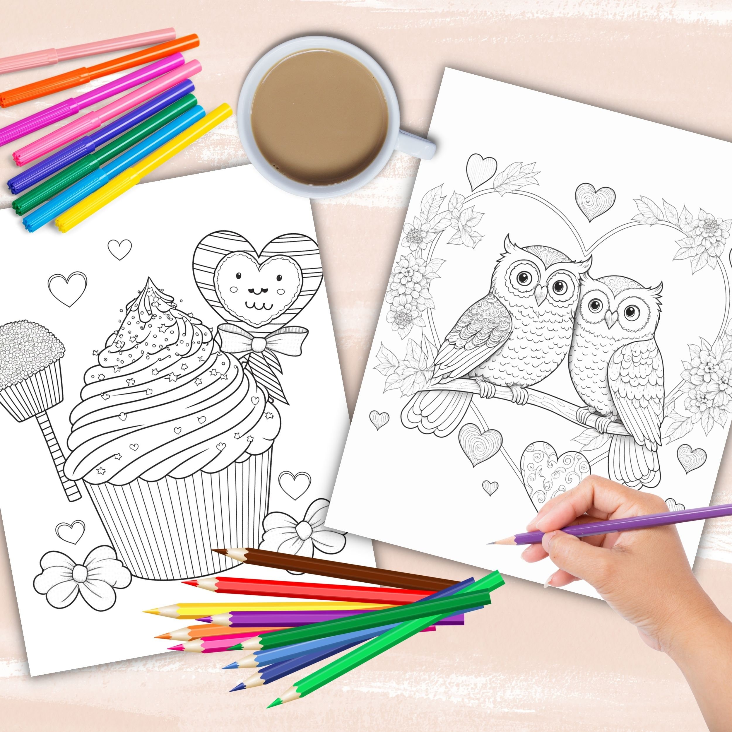 Be My Valentine Coloring Book, Cute Valentine Coloring Pages for Girls ...