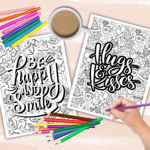 Valentine's Day Quotes Coloring Book, Love Quotes Coloring Book ...