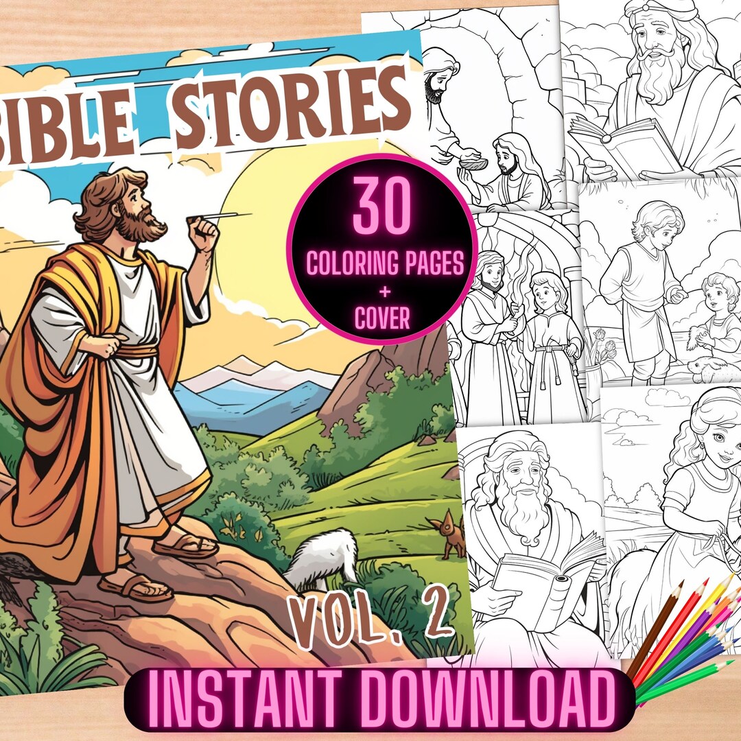 Bible Stories Coloring Book, Religious Coloring Pages, Biblical Stories ...