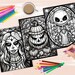 Stained Glass Halloween Coloring Book Grayscale Halloween - Etsy
