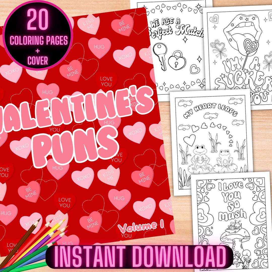 Funny Valentine's Day Coloring Book, Love Quotes Coloring Book, Funny ...