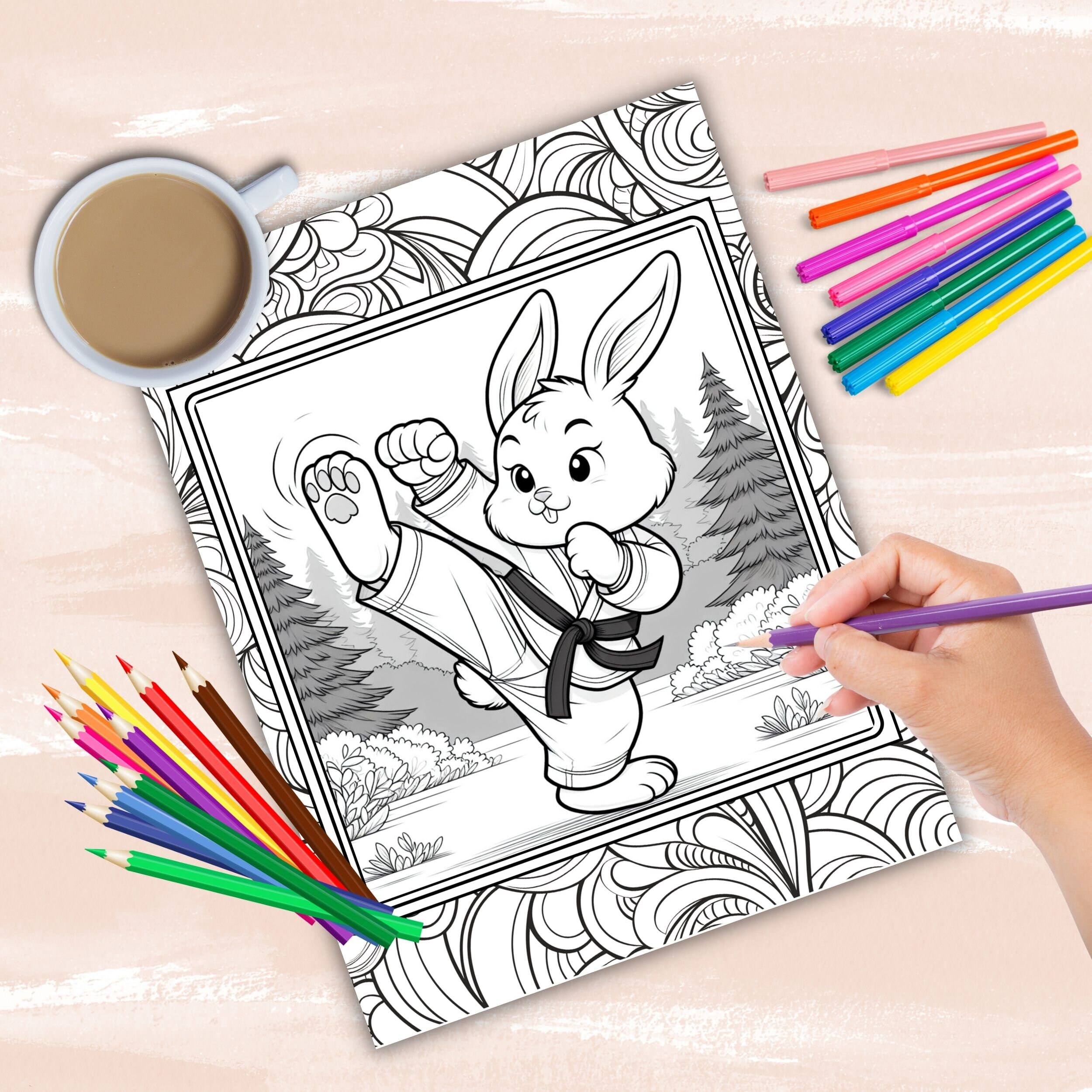 Easter Bunny Adventures Coloring Book, Printable Easter Coloring Pages ...