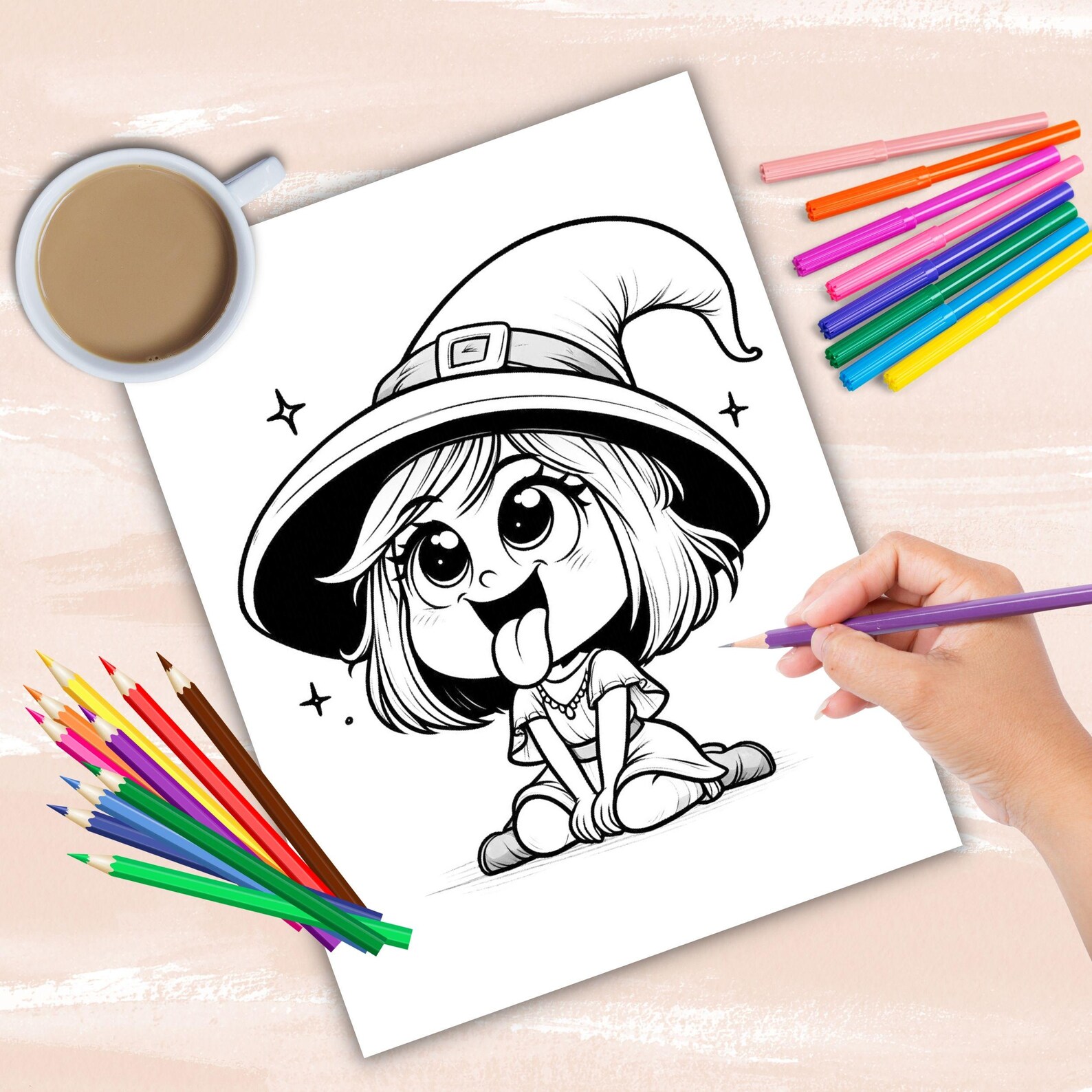 Funny Witch Coloring Book, Funny Halloween Coloring Pages for Kids ...