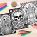 Stained Glass Halloween Coloring Book Grayscale Halloween - Etsy