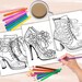 High Heel Fashion Shoes Coloring Book, Vintage Fashion Shoes Coloring ...