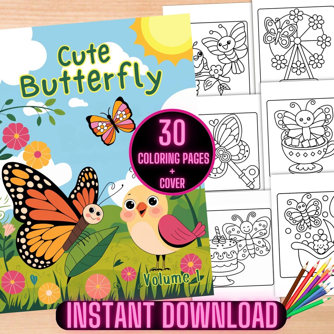 Butterfly Coloring Book, Bold & Easy Printable Butterflies Coloring ...
