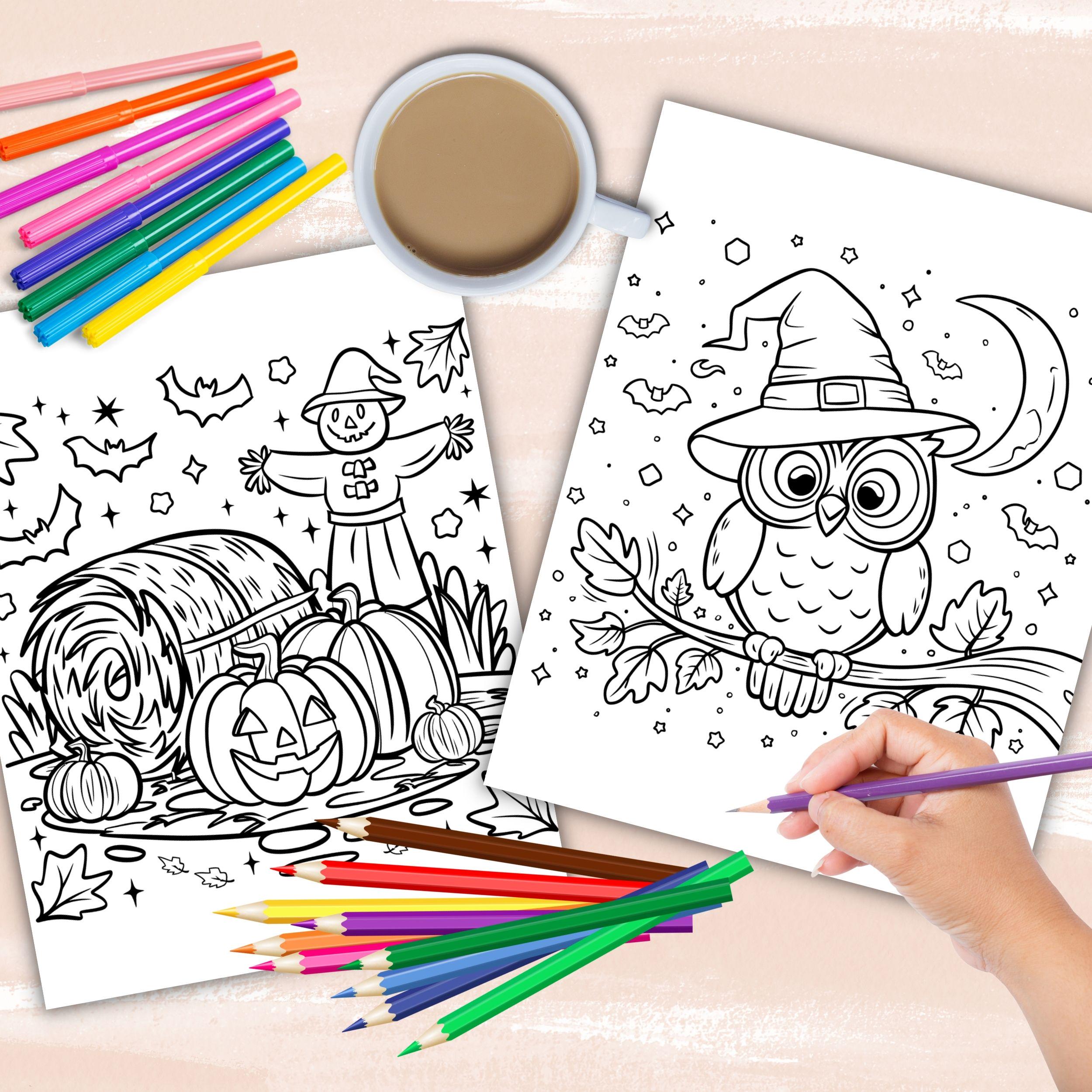 Easy Halloween Coloring Book for Kids, Large Print Halloween Coloring ...