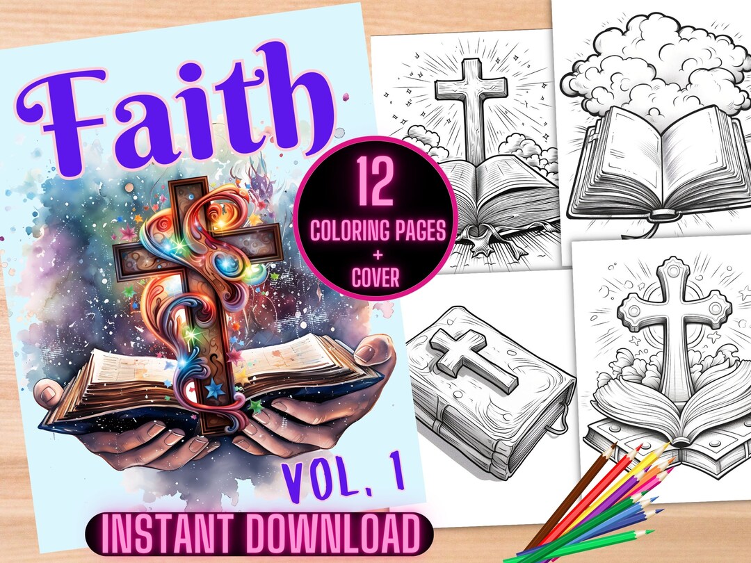 Faith Coloring Book Religious Coloring Pages Large Print - Etsy
