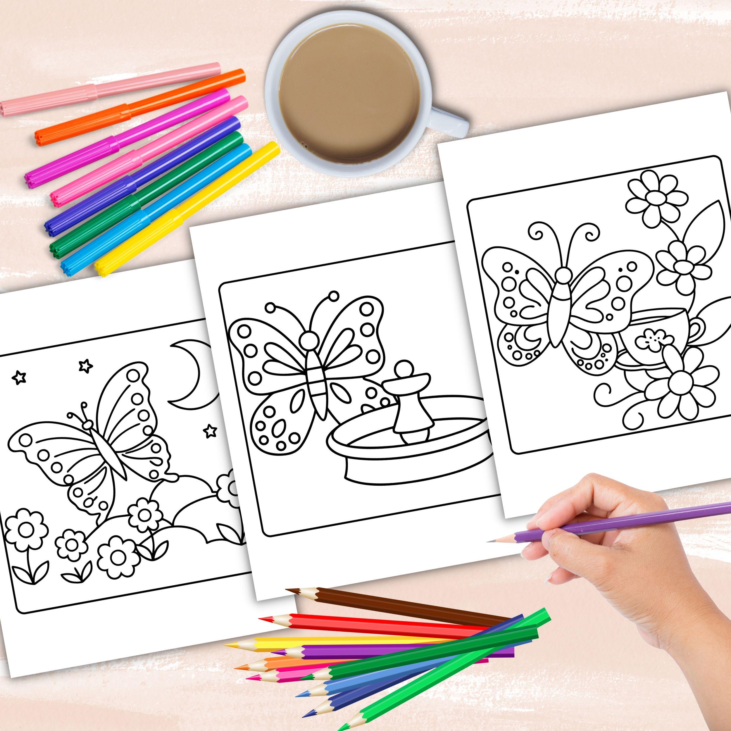 Butterfly Coloring Book, Bold & Easy Printable Butterflies Coloring ...