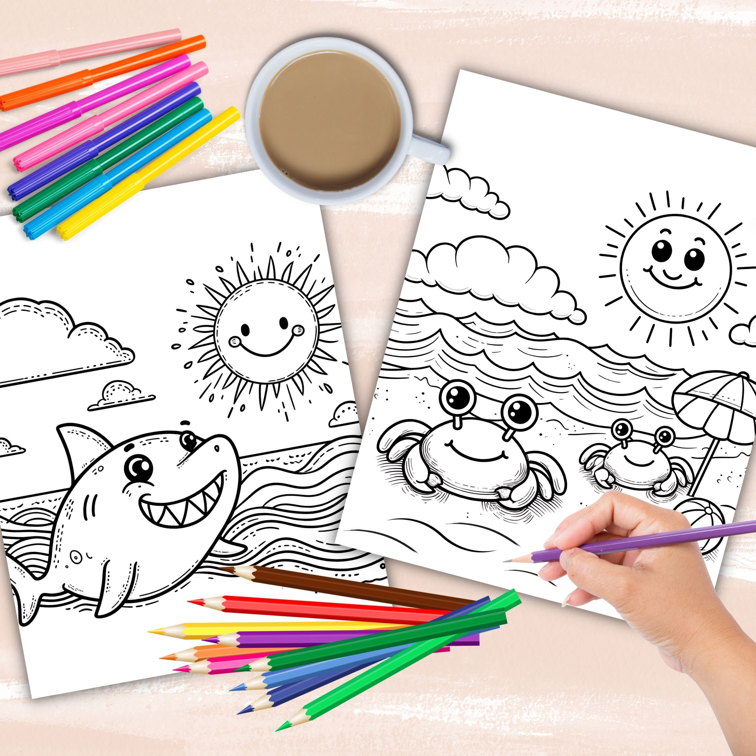 Summer Fun Coloring Book, Summer Coloring Book for Kids, Printable ...
