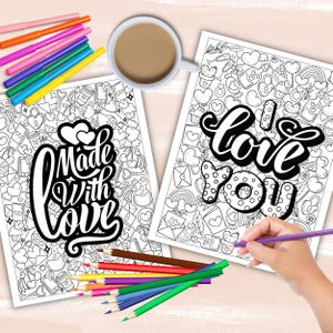 Valentine's Day Quotes Coloring Book, Love Quotes Coloring Book ...