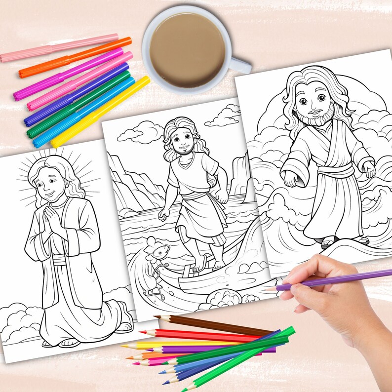 Bible Stories Coloring Book, Religious Coloring Pages, Biblical Stories ...