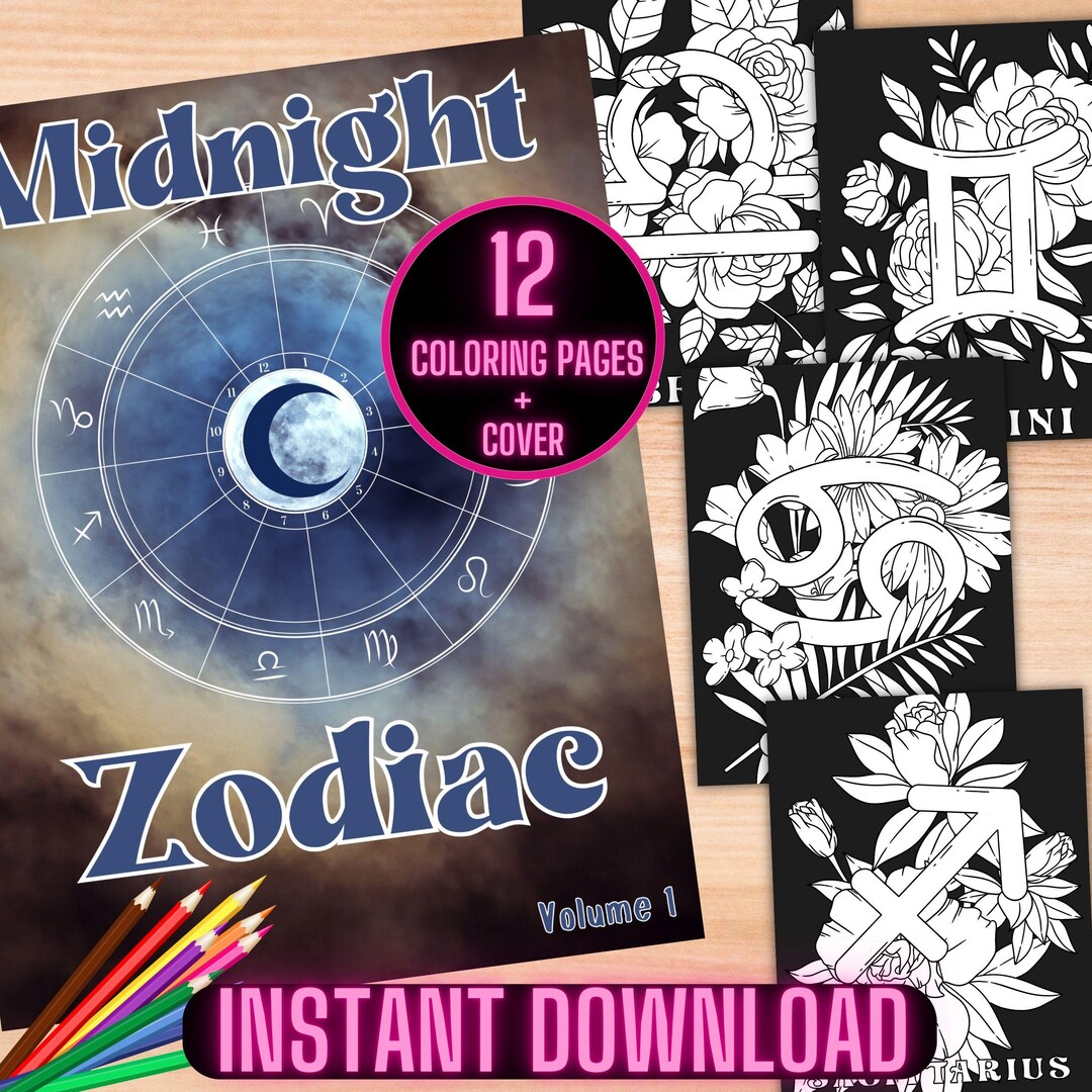 Zodiac Coloring Book, Astrology Coloring Pages, Printable Astrology ...