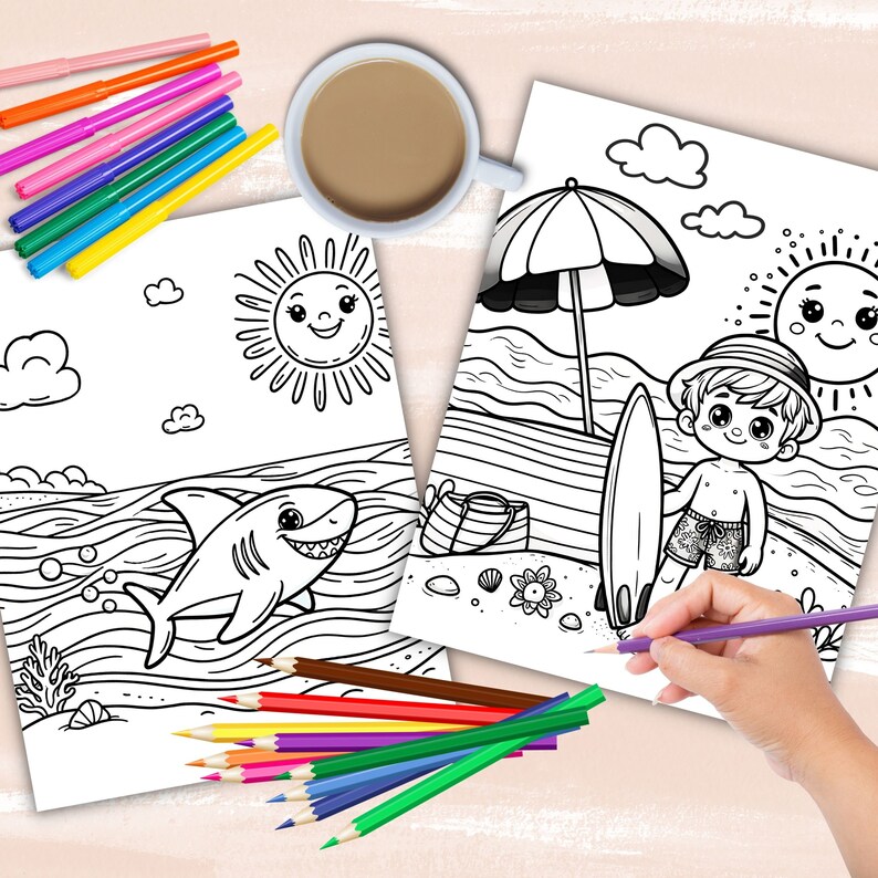 Summer Fun Coloring Book, Summer Coloring Book for Kids, Printable ...