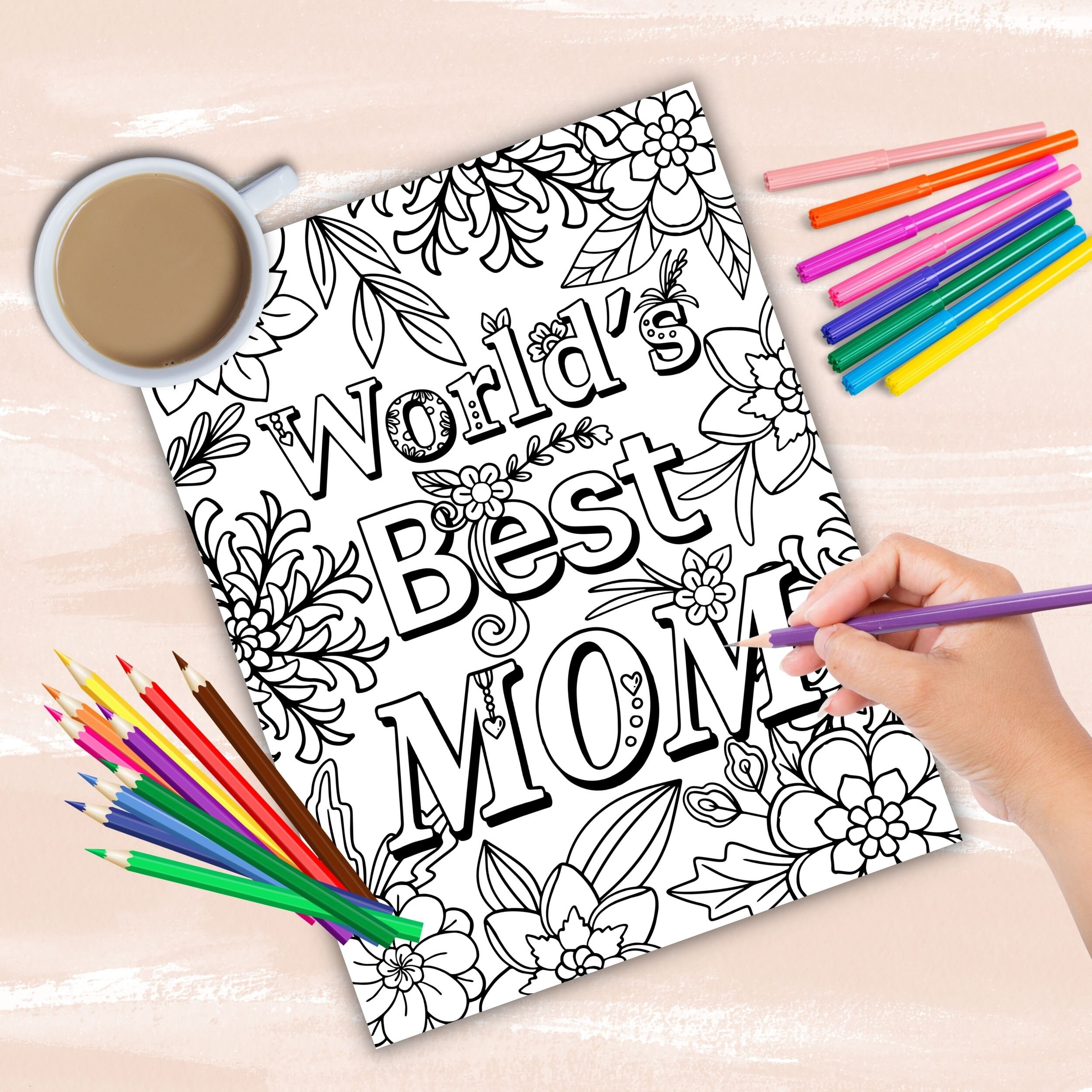Happy Mother's Day Coloring Book, Motherhood Coloring Pages for Mom ...