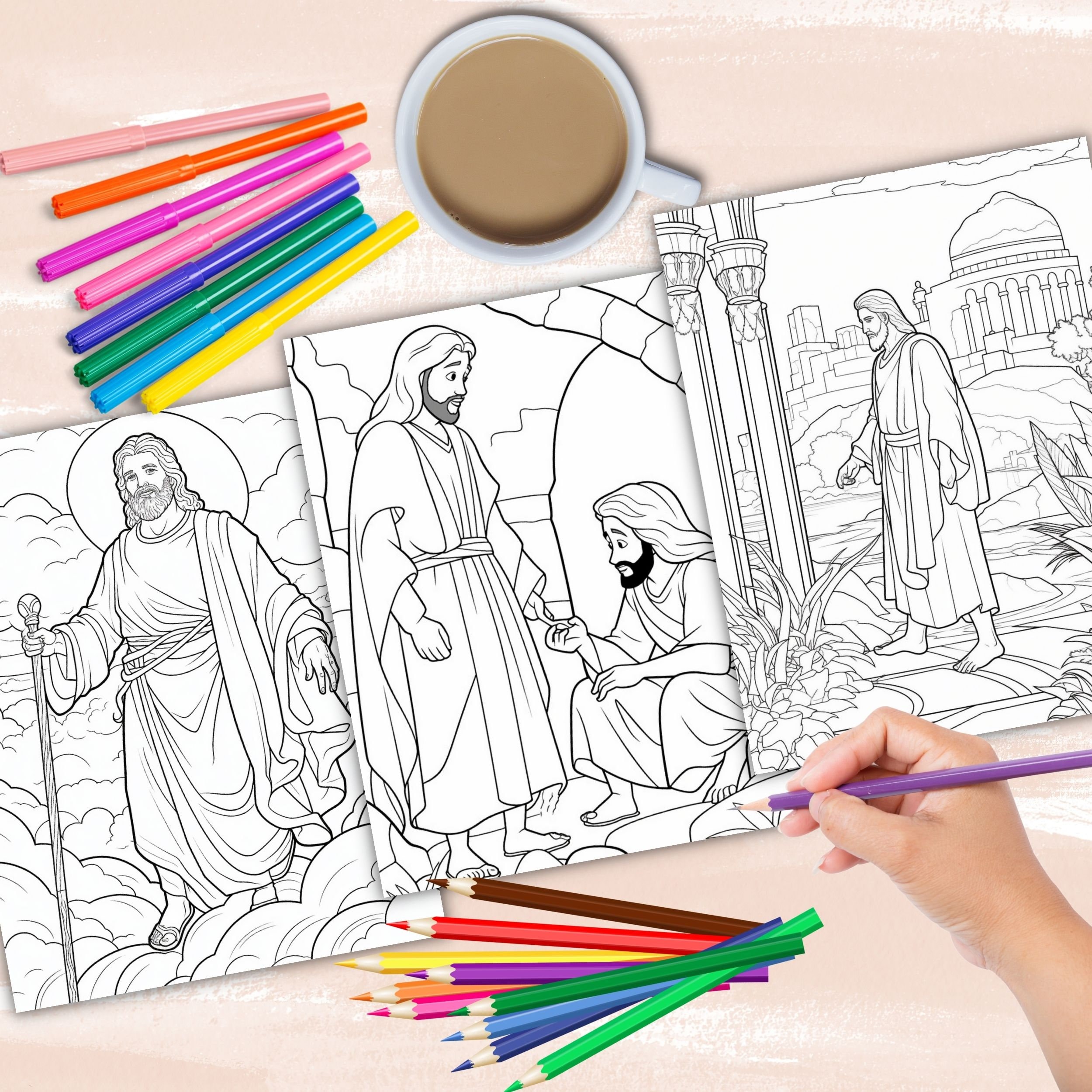 Bible Stories Coloring Book, Religious Coloring Pages, Biblical Stories ...